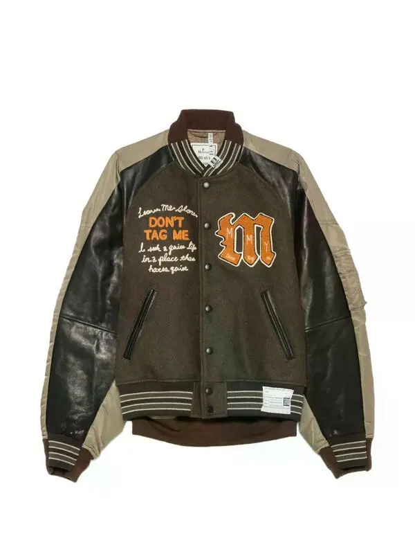 Mihara Yasuhiro Embroidered Panelled Jacket - Brown