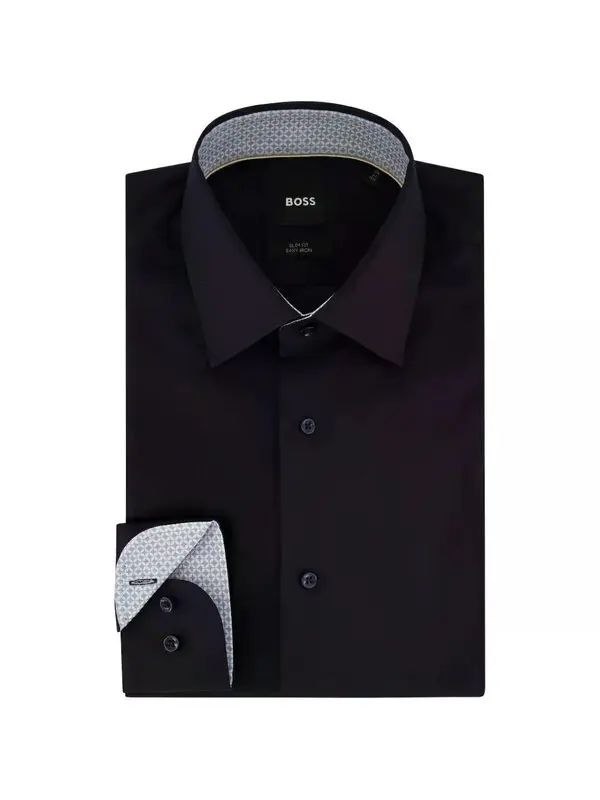 BOSS Geometric-print Lining Slim-fit Shirt