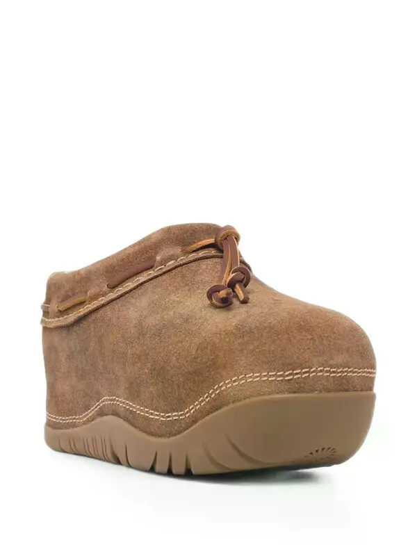 UGG Leather-lace Platform Slippers