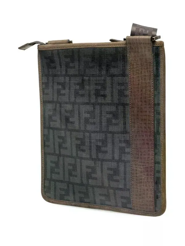 Fendi 2010-2026 Zucca Spalmati Flat Messenger Bag Crossbody Bag