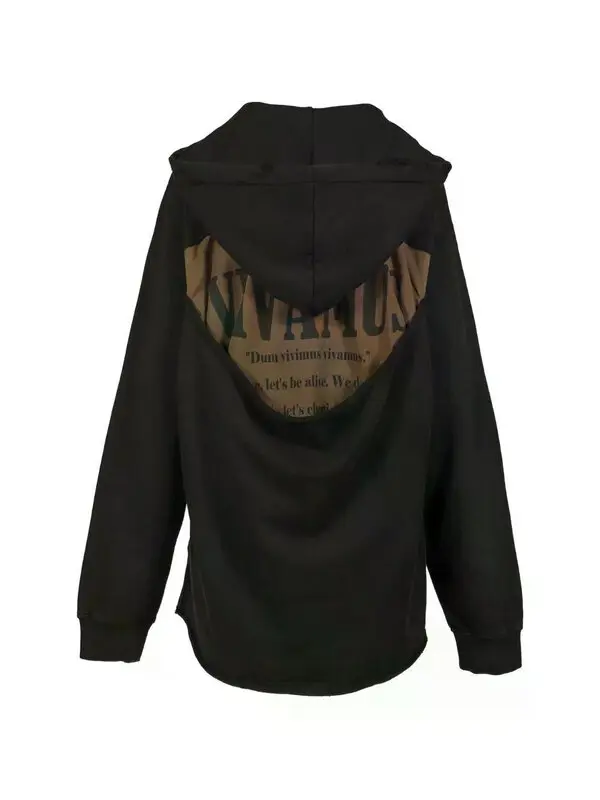 VIVAMUS Distressed Logo-patch Hoodie