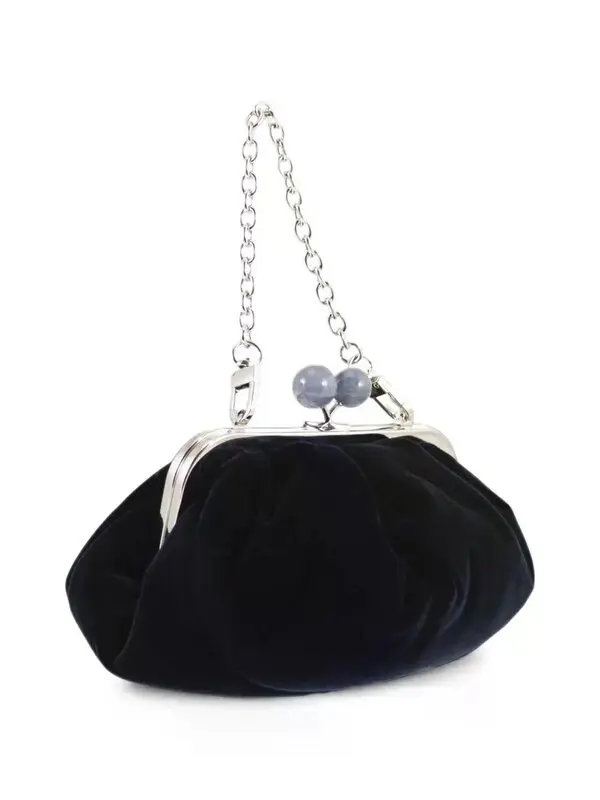 Max Mara Velvet Kiss-lock Clutch - Blue