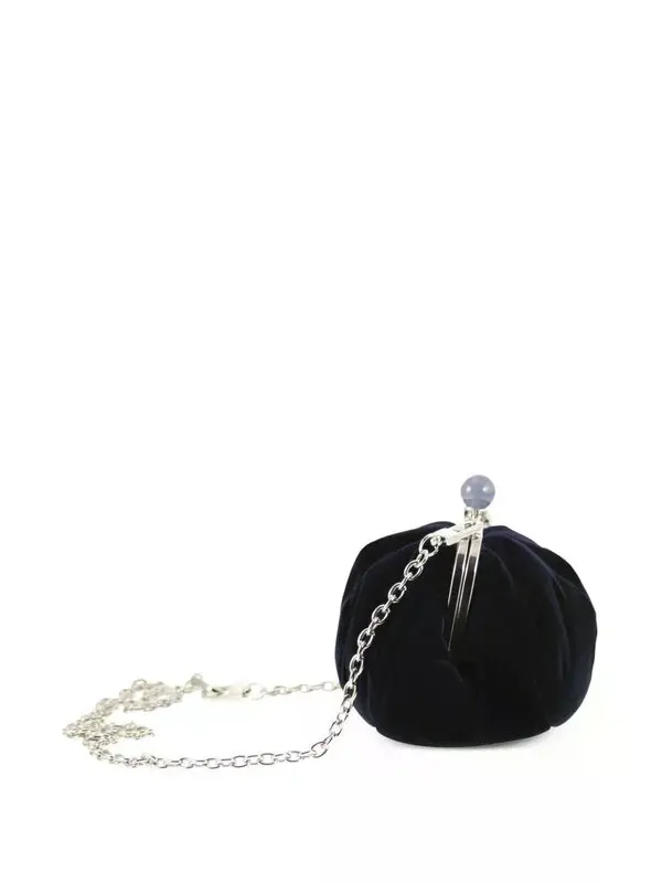Max Mara Velvet Kiss-lock Clutch - Blue