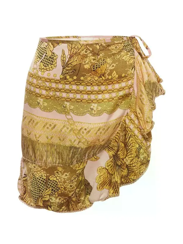 La Perla Floral-print Wrap Skirt - Pink