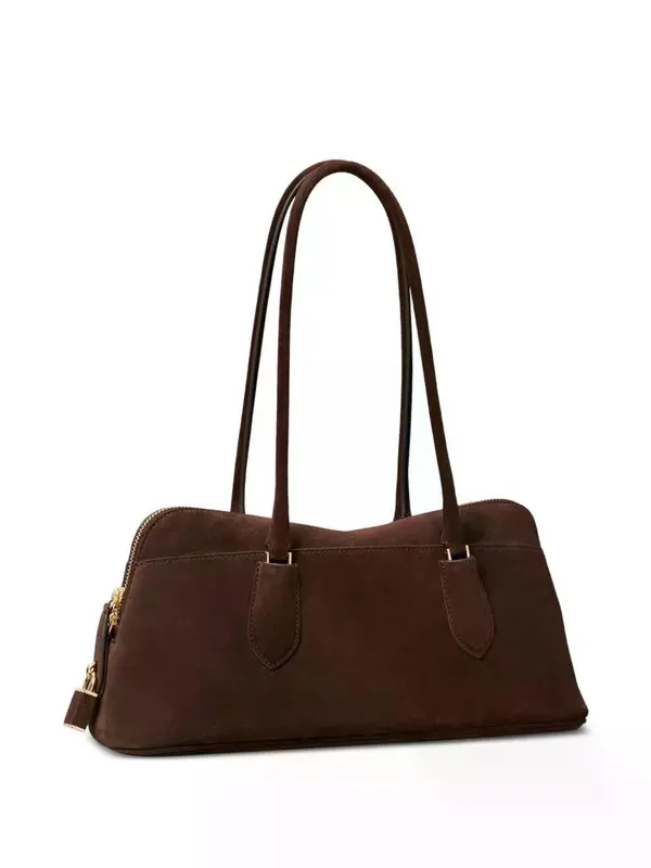 Tory Burch Lock Suede East-west Satchel - Brown