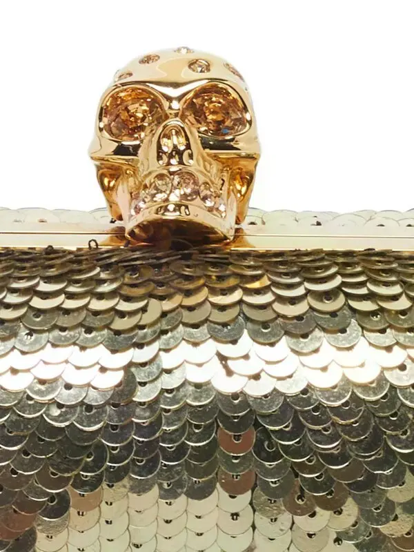 Alexander McQueen Skull Sequin Box Clutch Mini Bag