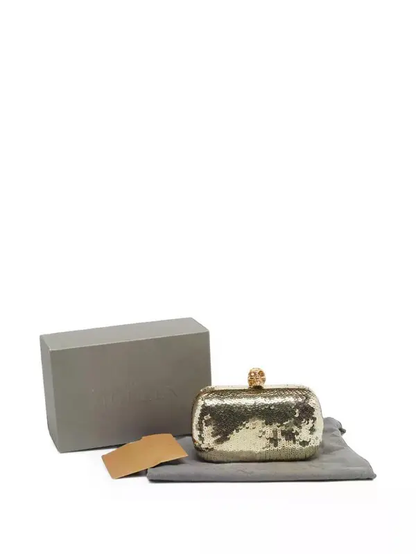 Alexander McQueen Skull Sequin Box Clutch Mini Bag