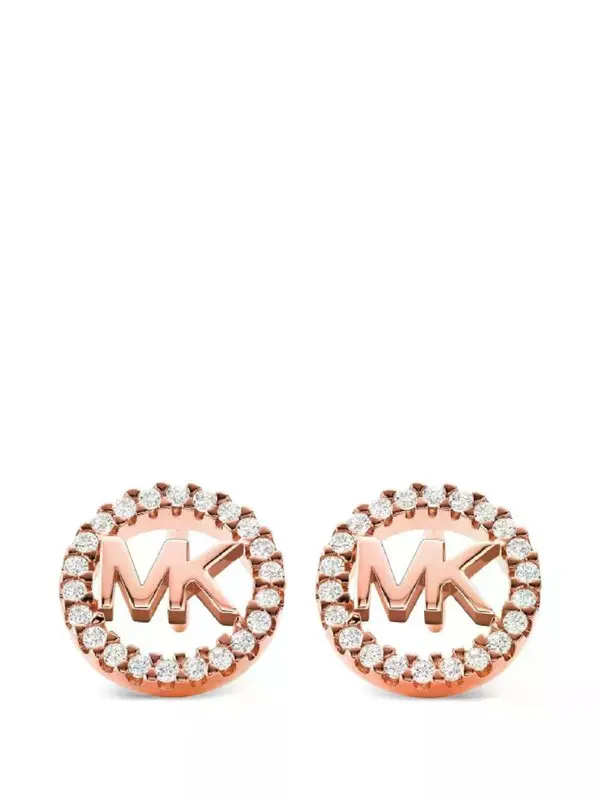 Michael Kors Logo-plaque Pavé-set Stud Earrings