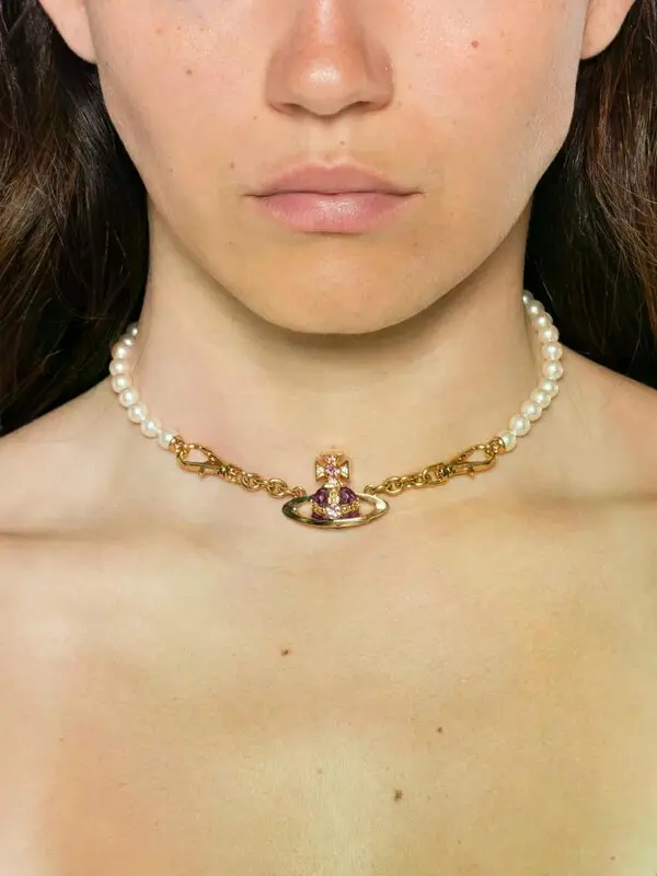 VIVIENNE WESTWOOD Orb-pendant Faux-pearl Necklace - Gold