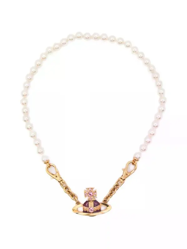 VIVIENNE WESTWOOD Orb-pendant Faux-pearl Necklace - Gold
