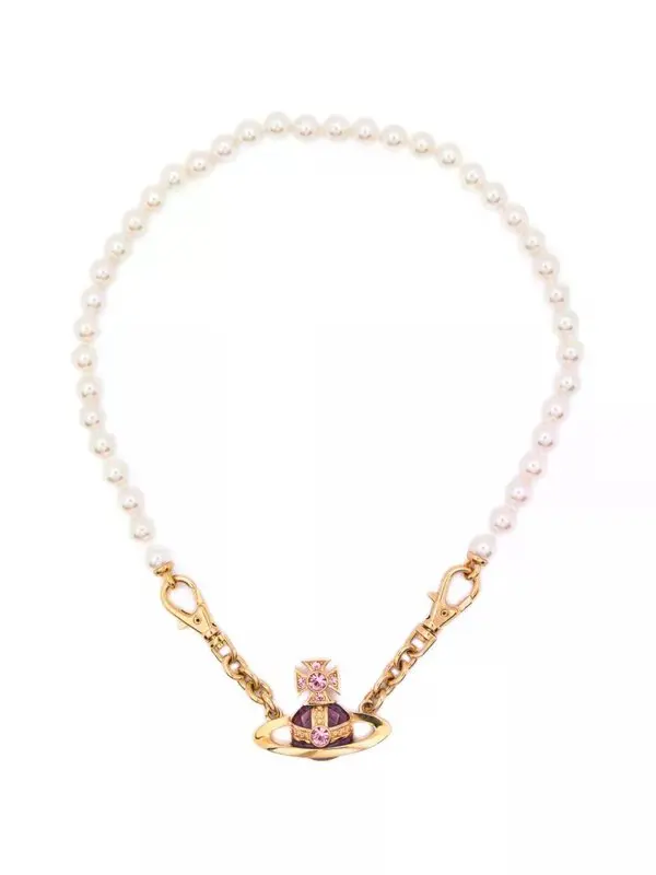 VIVIENNE WESTWOOD Orb-pendant Faux-pearl Necklace - Gold