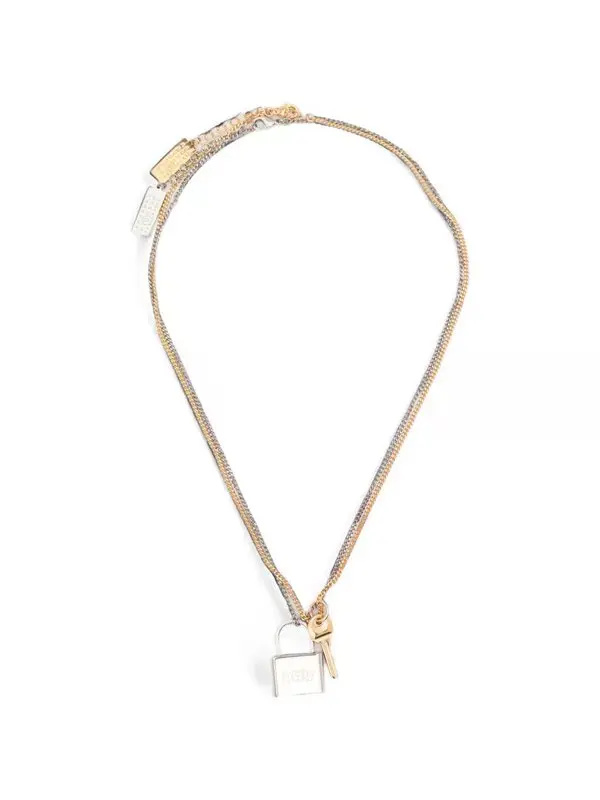 MAISON MARGIELA Layered Lock And Key Pendant Necklace - Gold