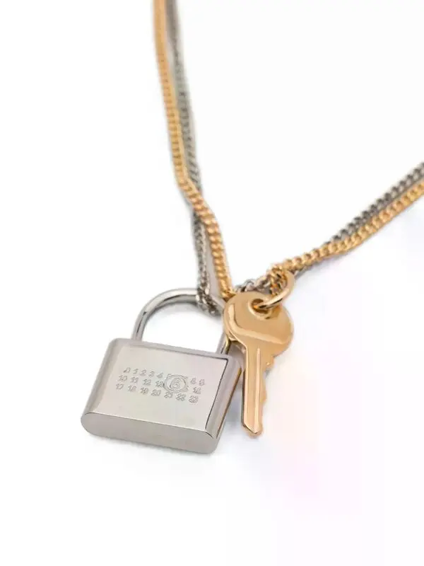 MAISON MARGIELA Layered Lock And Key Pendant Necklace