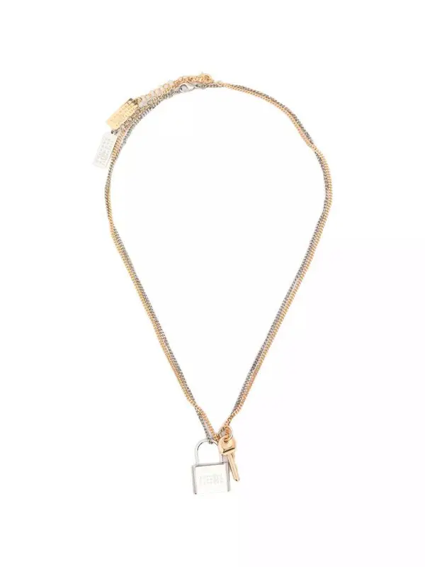 MAISON MARGIELA Layered Lock And Key Pendant Necklace - Gold