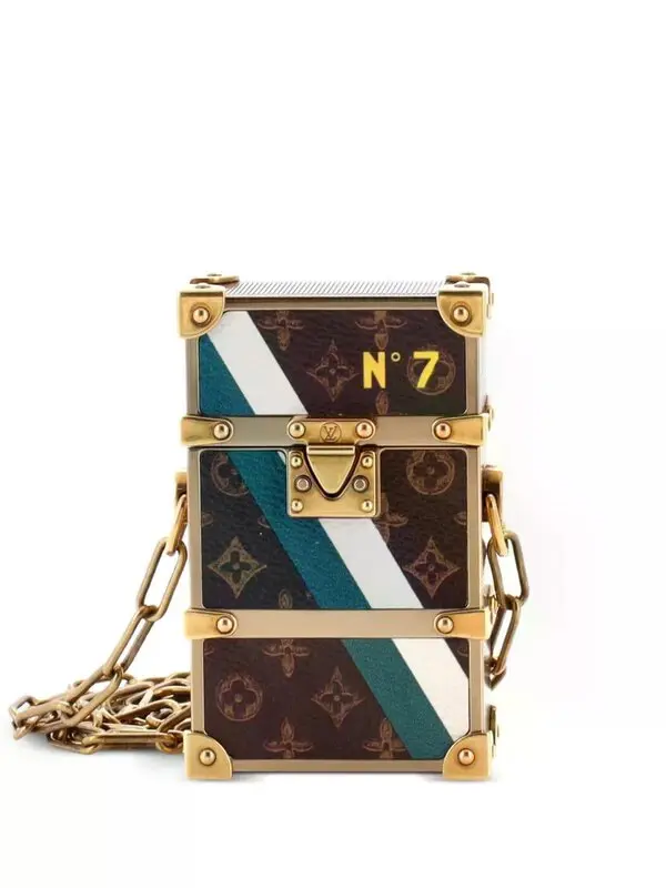 LOUIS VUITTON Trunk Box Pouch No.7 Trunk L'oeil Vintage Monogram Canvas Clutch Bag - Brown