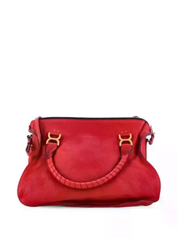 Chloé Marcie Braided Leather Large Satchel - Red