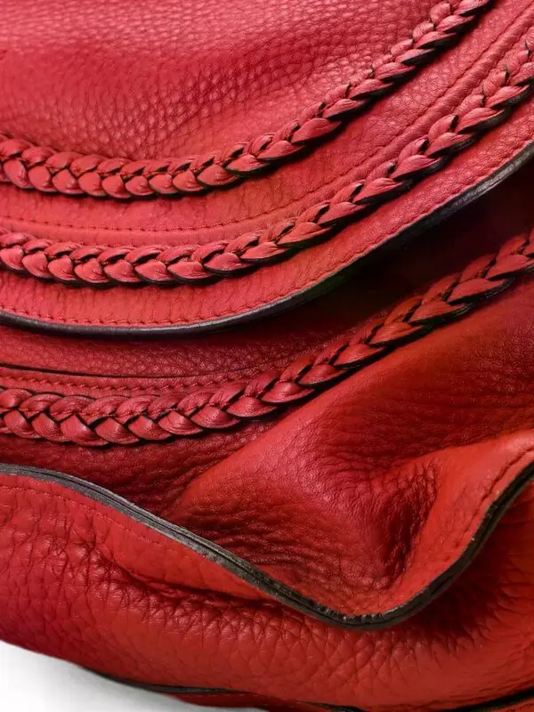 Chloé Marcie Braided Leather Large Satchel - Red