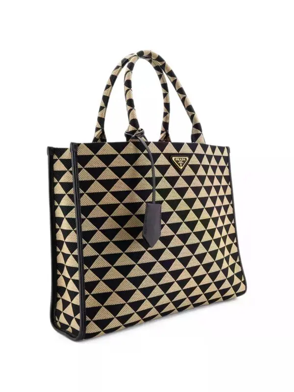Prada Symbole Shopper Jacquard Large Tote Bag