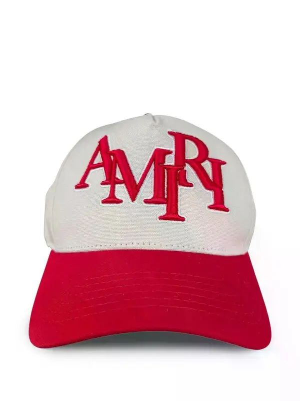 Amiri Staggered Logo Trucker Hat - White