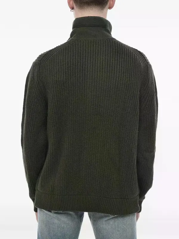 PAOLO PECORA High-neck Ribbed-knit Cardigan