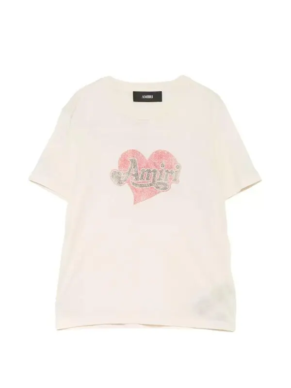 Amiri Heart Logo T-shirt - Neutrals