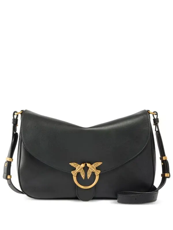 Pinko Medium Leather Bag With Love Birds Diamond Cut Buckle