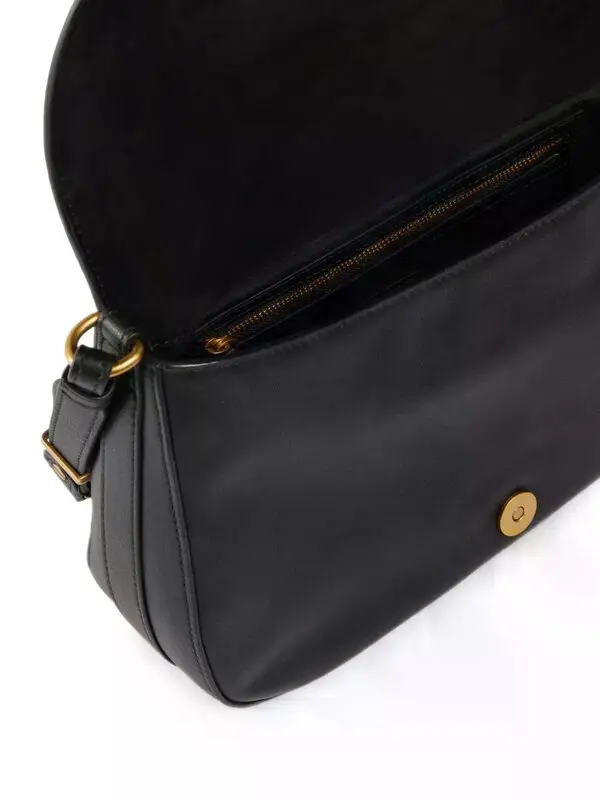 Pinko Medium Leather Bag With Love Birds Diamond Cut Buckle