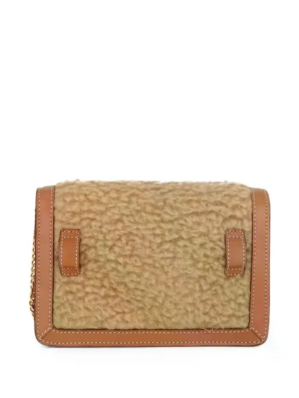 TOD'S T Timeless Shearling Shoulder Bag - Neutrals