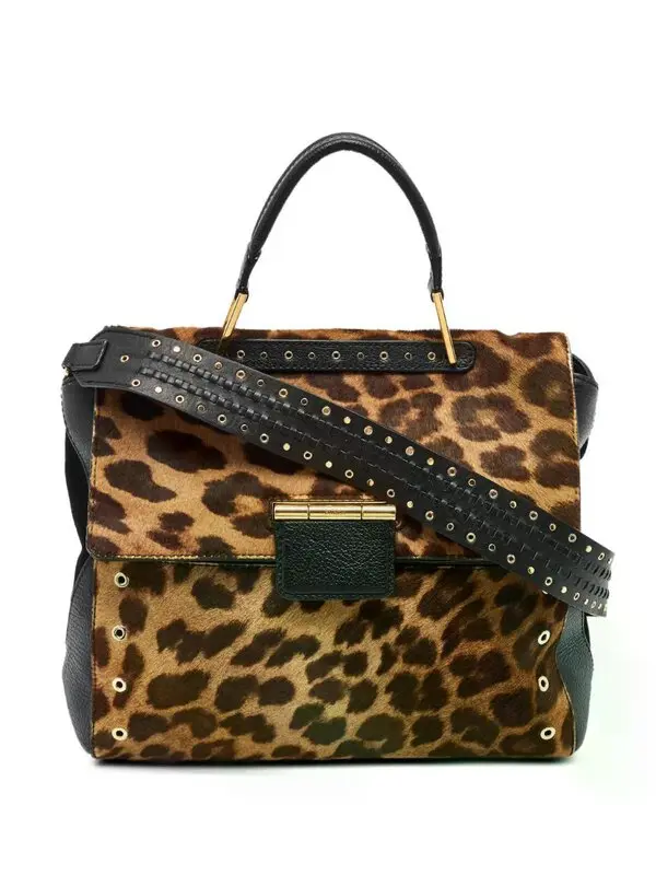 Furla Artesia Leopard-print Shoulder Bag - Black