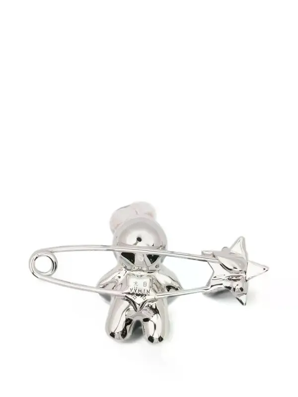 YVMIN Crystal-embellished Crochet Brooch - Silver