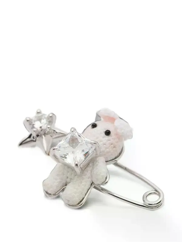 YVMIN Crystal-embellished Crochet Brooch