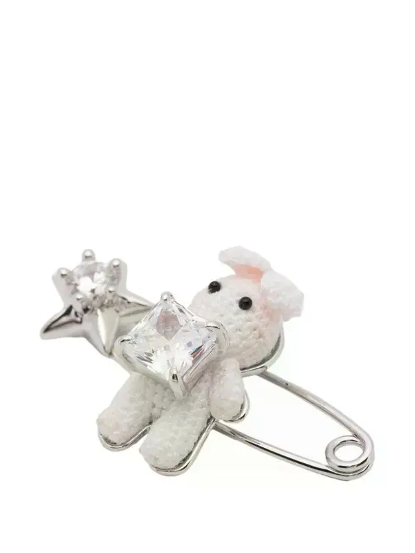 YVMIN Crystal Embellished Crochet Brooch