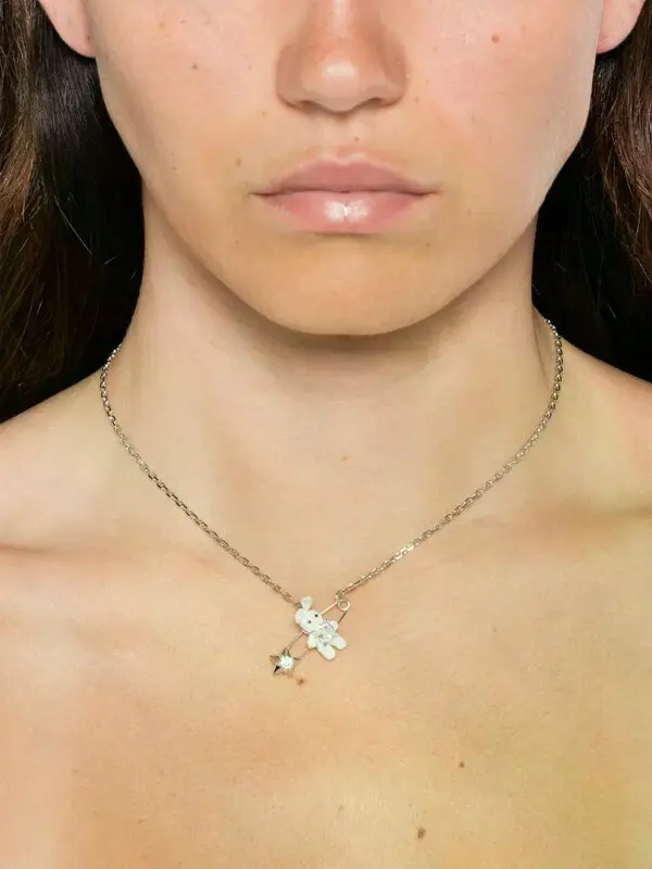YVMIN Safety-pin Rabbit-pendant Necklace