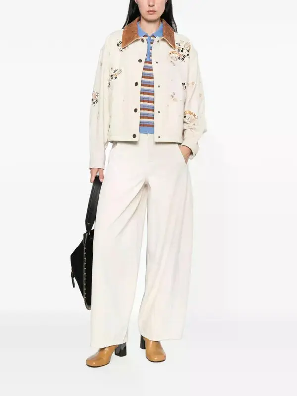 Isabel Marant Étoile Embellished Contrast-collar Cotton Jacket