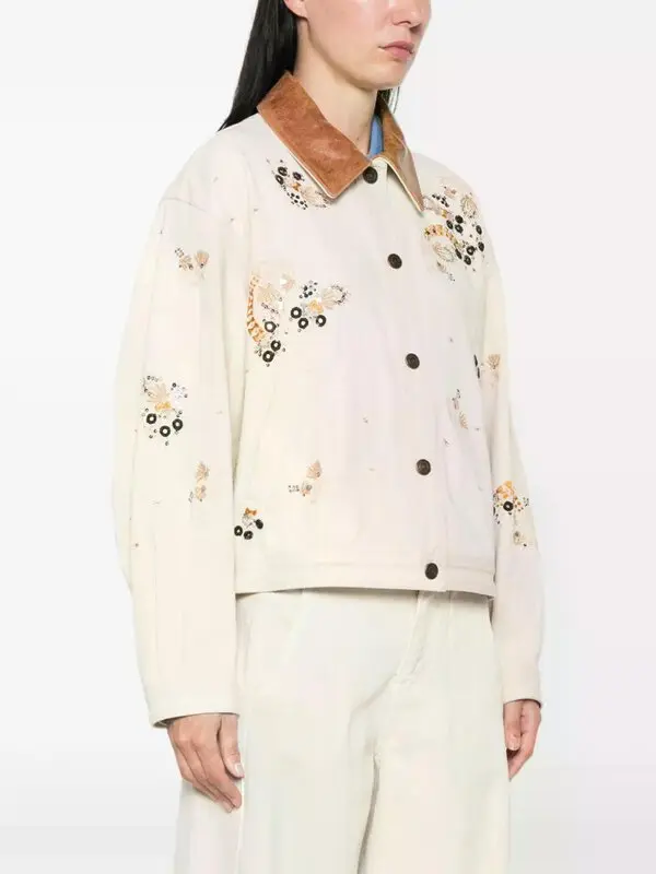 Isabel Marant Étoile Embellished Contrast-collar Cotton Jacket