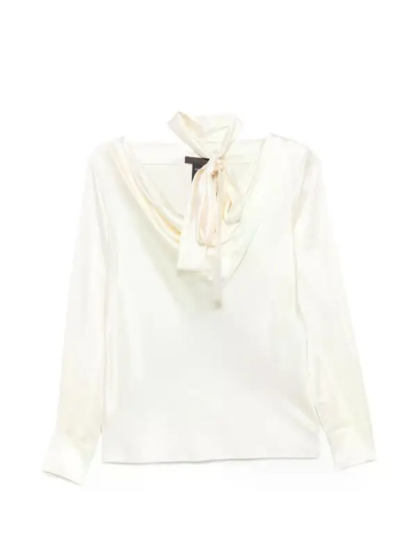 Max Mara Scarf-detail Silk Blouse - White
