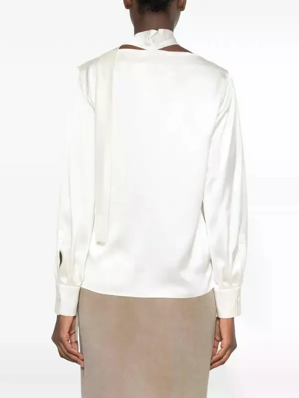 Max Mara Scarf-detail Silk Blouse
