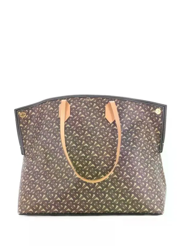 Burberry Society Monogram E-canvas Large Tote Bag