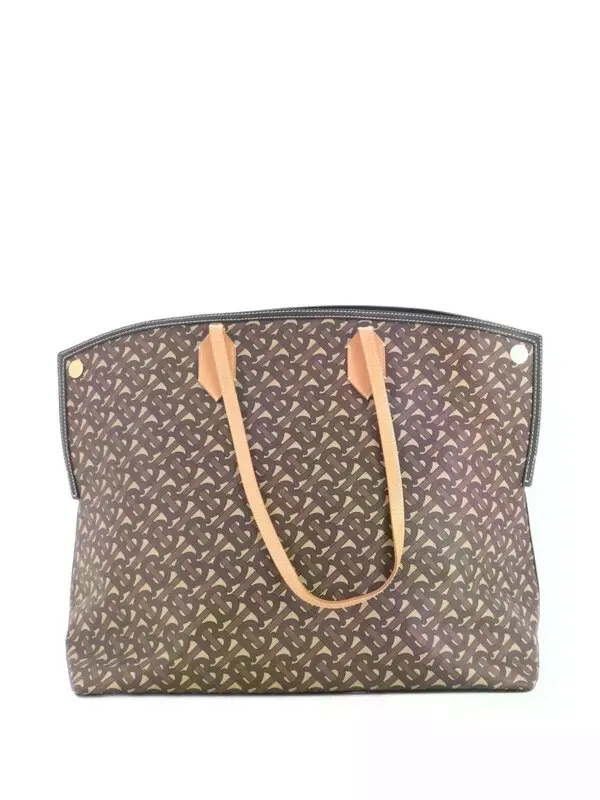 Burberry Society Monogram E-canvas Large Tote Bag