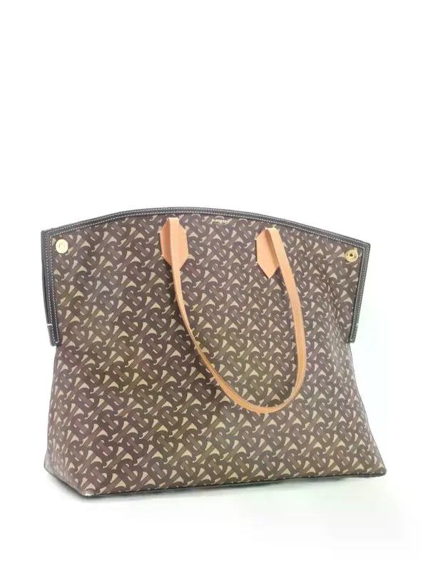Burberry Society Monogram E-canvas Large Tote Bag