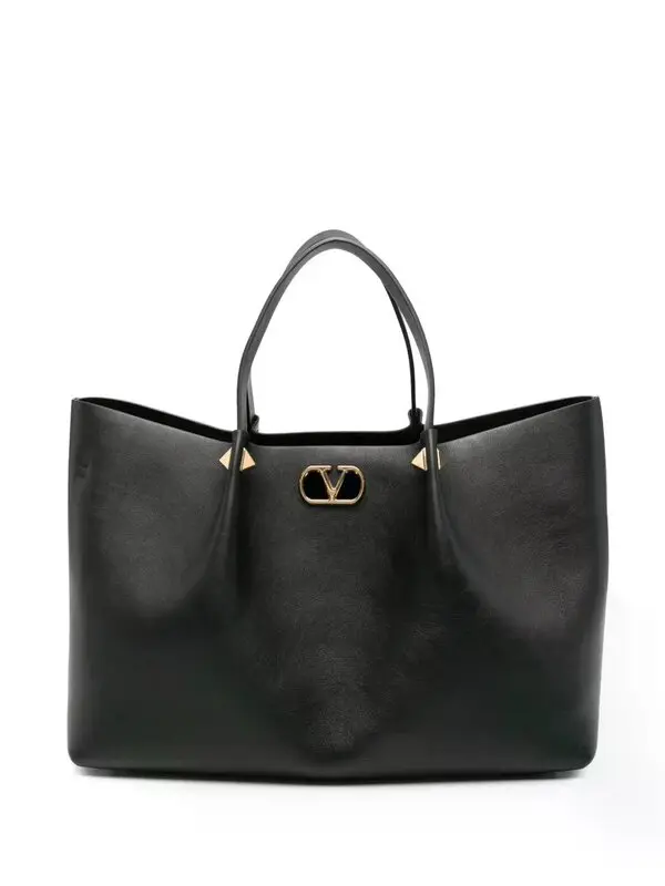 Valentino Garavani Vlogo Signature Stud-embellished Tote Bag - Black