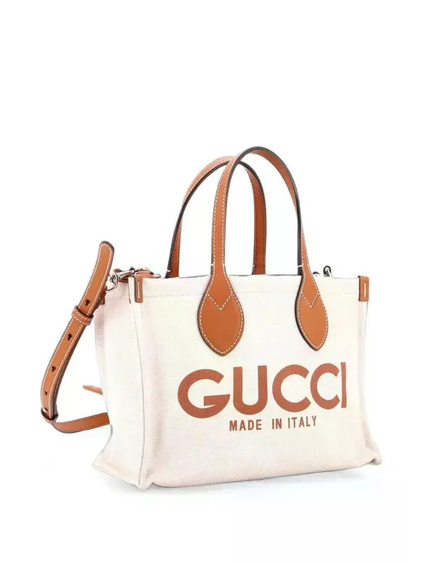Gucci Logo Shopper Tote Printed Canvas Small Shoulder Bag