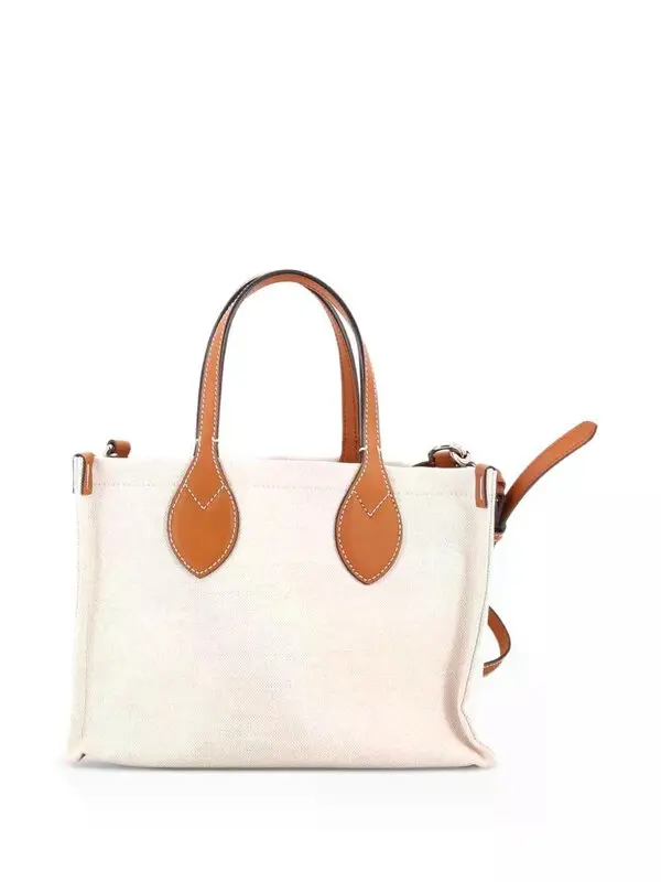 Gucci Printed Canvas Logo Shopper Tote Small Shoulder Bag - Neutrals