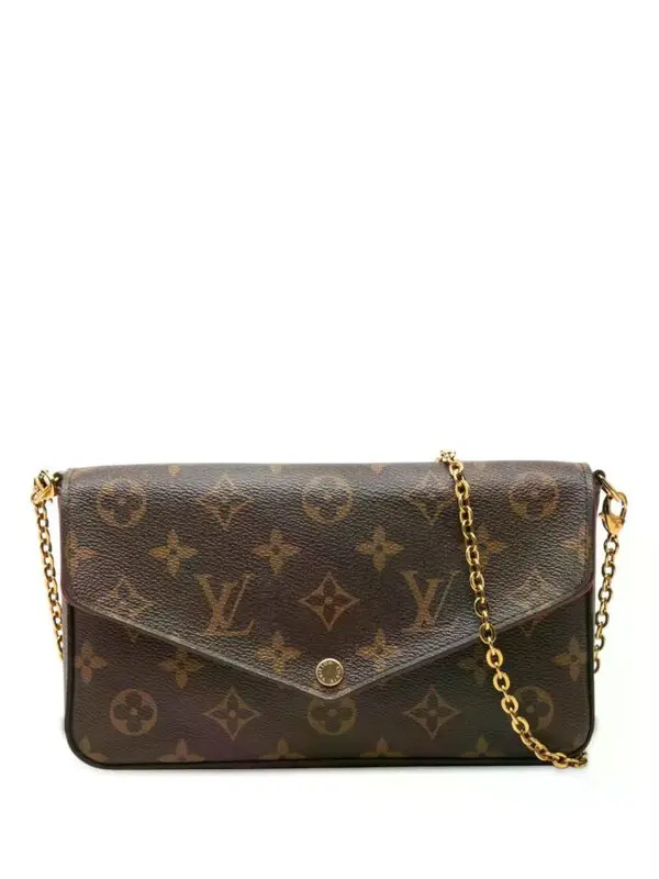 LOUIS VUITTON 2017 Monogram Pochette Felicie Crossbody Bag - Brown
