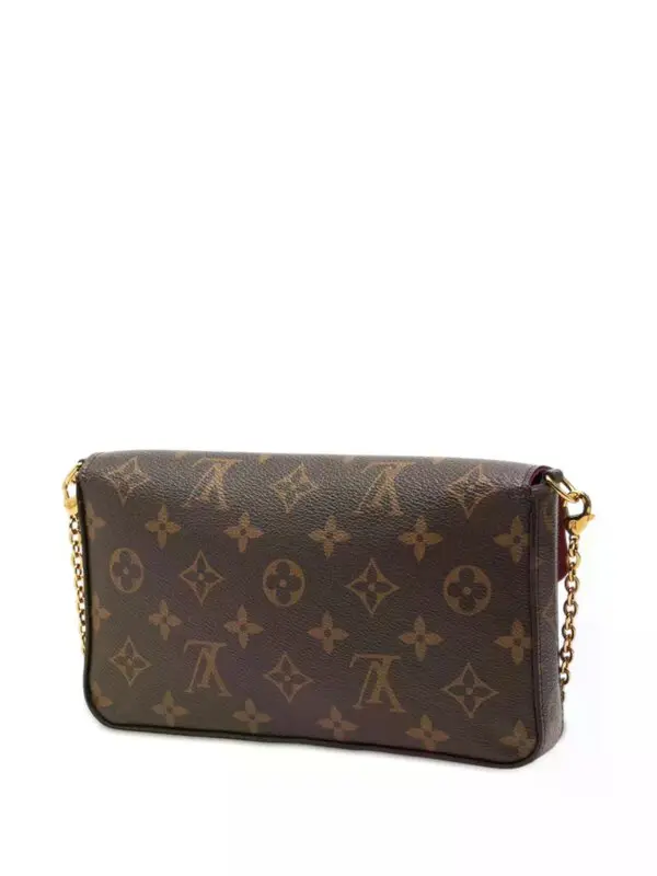 LOUIS VUITTON 2017 Monogram Pochette Felicie Crossbody Bag - Brown