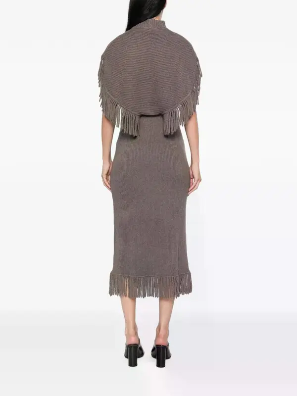 Simkhai Fringe-trim Ribbed-knit Dress