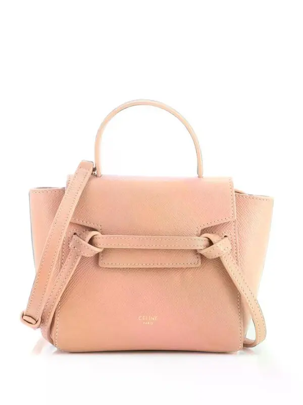 Celine Belt Bag Textured Leather Pico Shoulder Bag - Neutrals