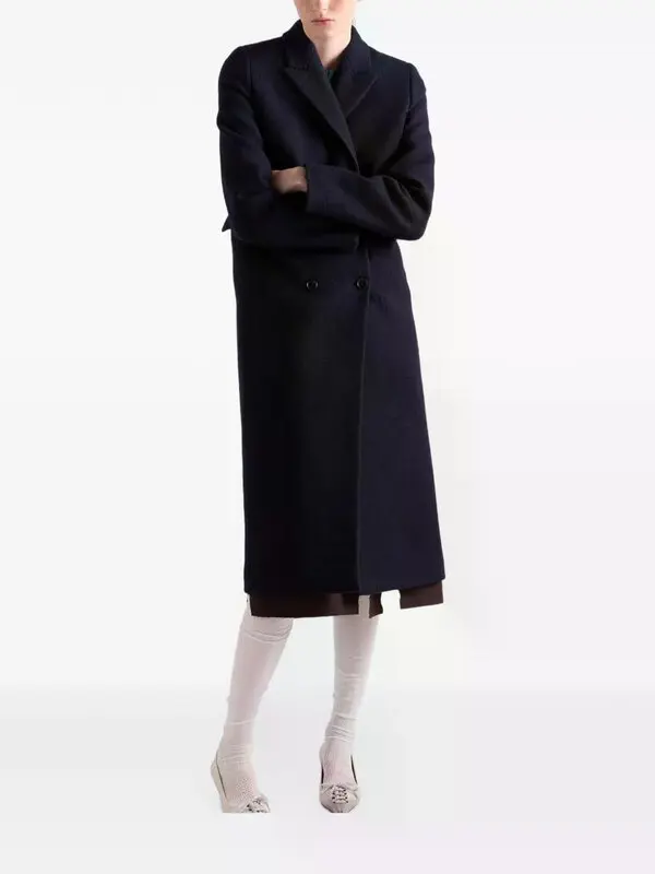Prada Double-breasted Shetland-wool Coat