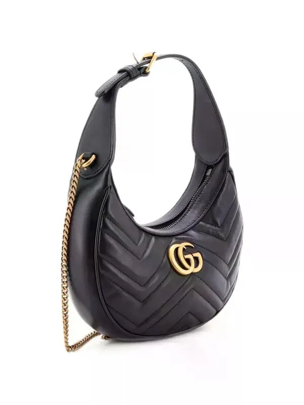 Gucci Gg Marmont Half Moon Matelasse Leather Mini Hobo Bag