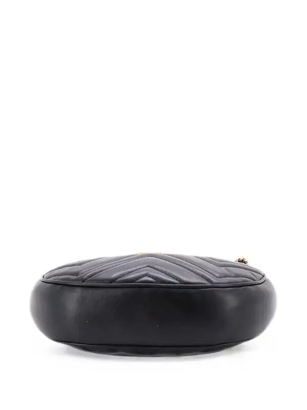 Gucci Gg Marmont Half Moon Matelasse Leather Mini Hobo Bag